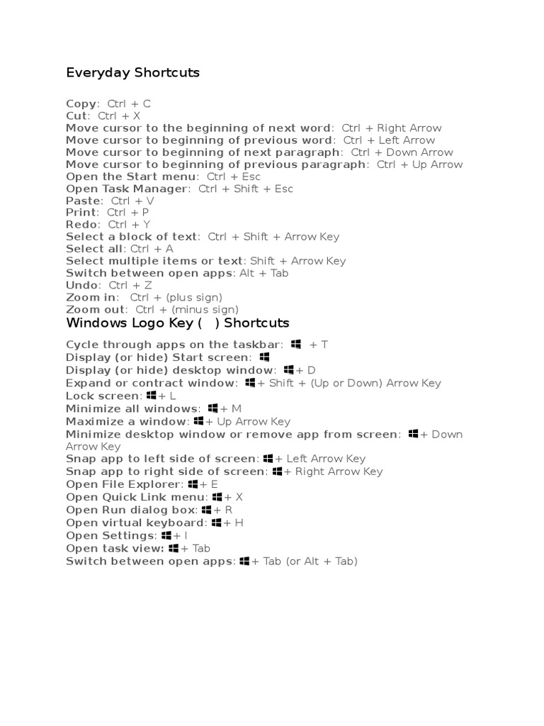 Everyday Shortcuts: Arrow Key | PDF