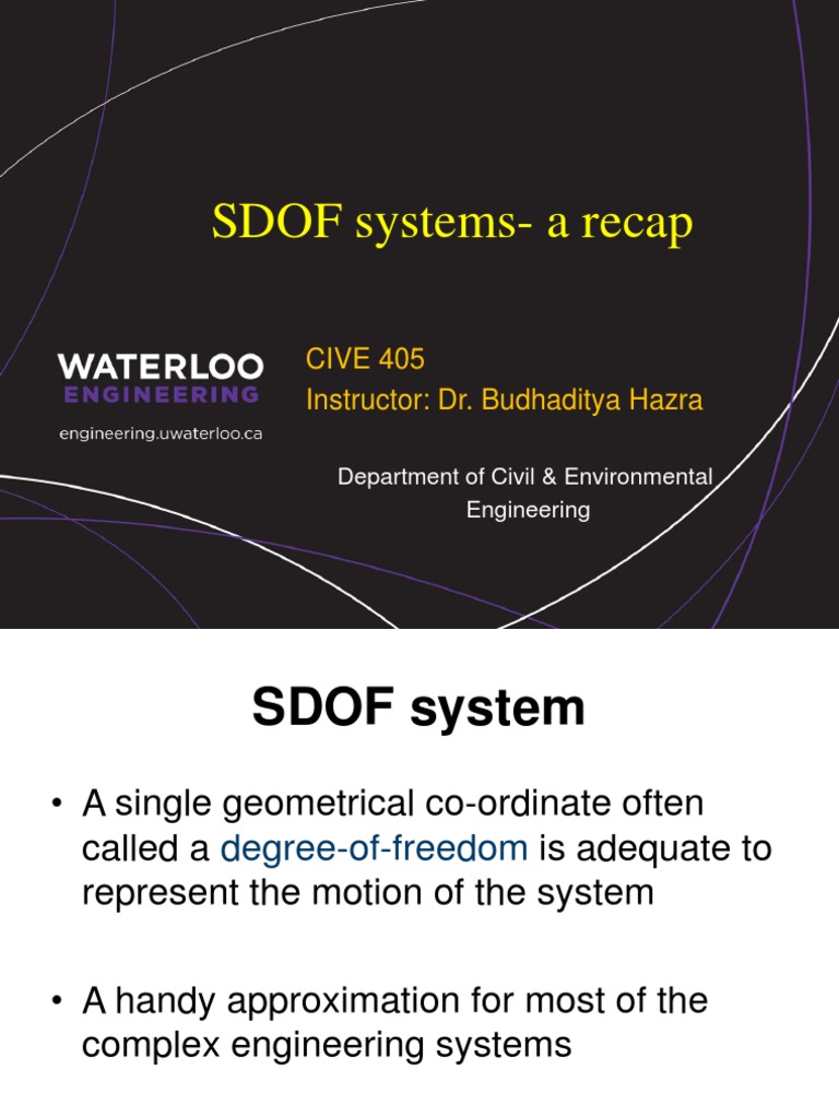SDOF Systems: Key Concepts & Models | PDF | Mathematical Physics ...
