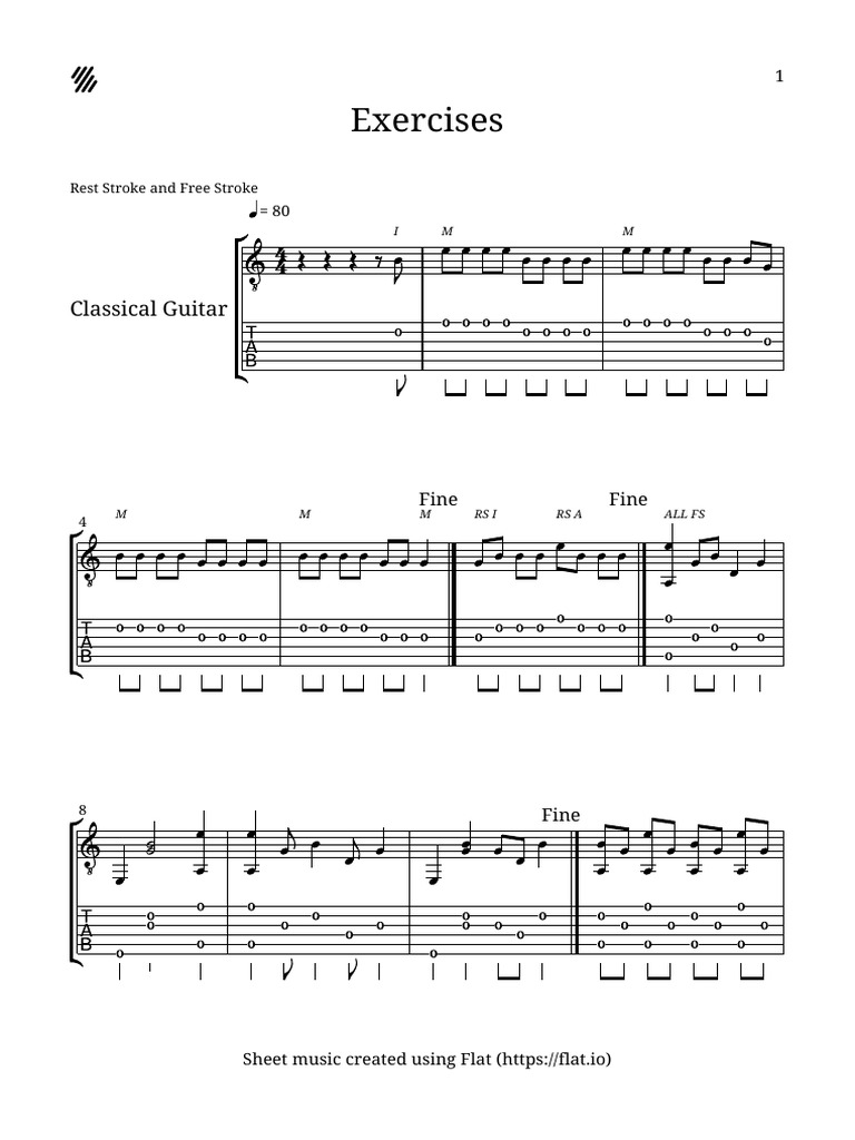 Exercises: Classical Guitar | PDF