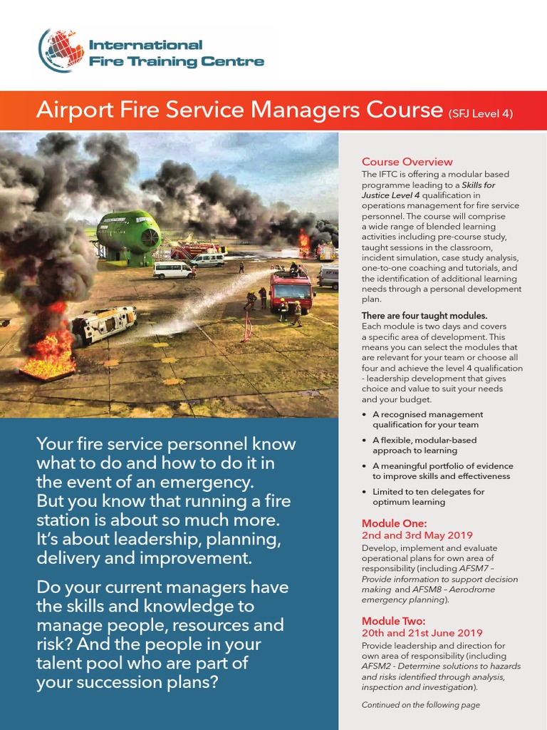 Airport Fire Service Manager Course | PDF | Consultant | Leadership