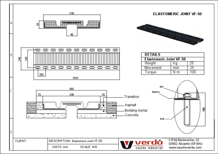 Expansion Joint Drawing Example | Economic Sectors | Civil Engineering