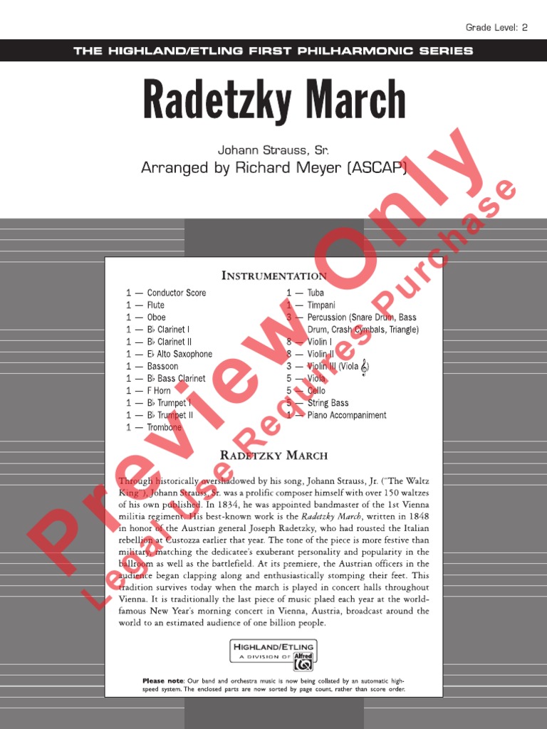Radetzky March Resources and Lyrics | PDF