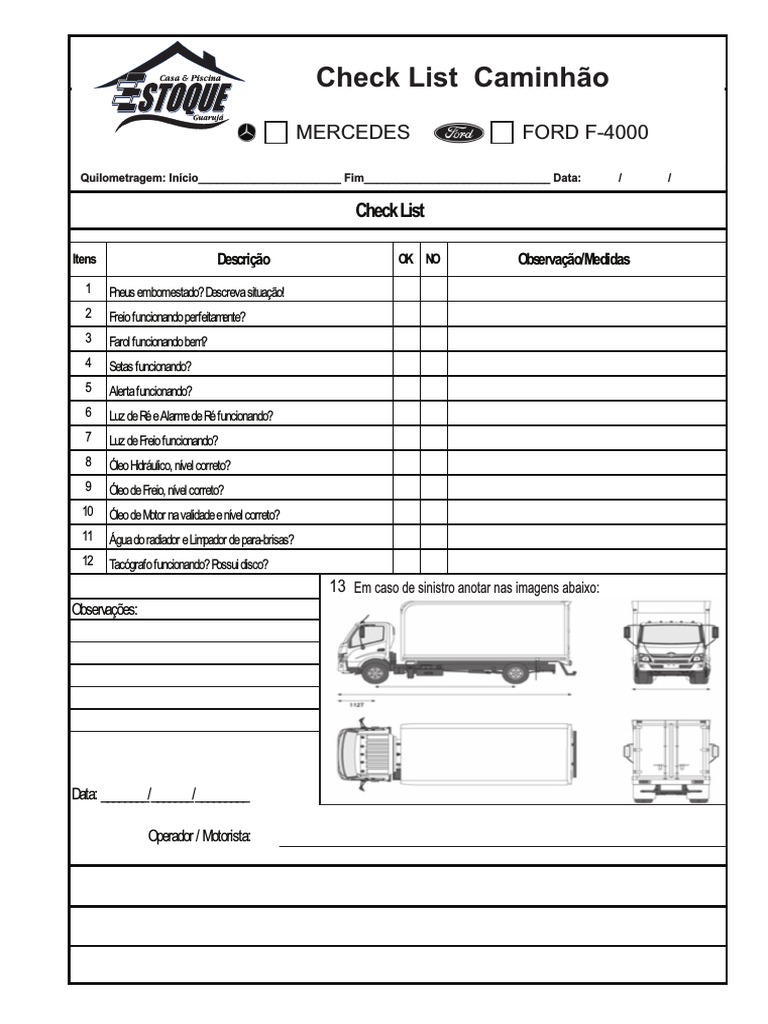 Check List Caminhão | PDF