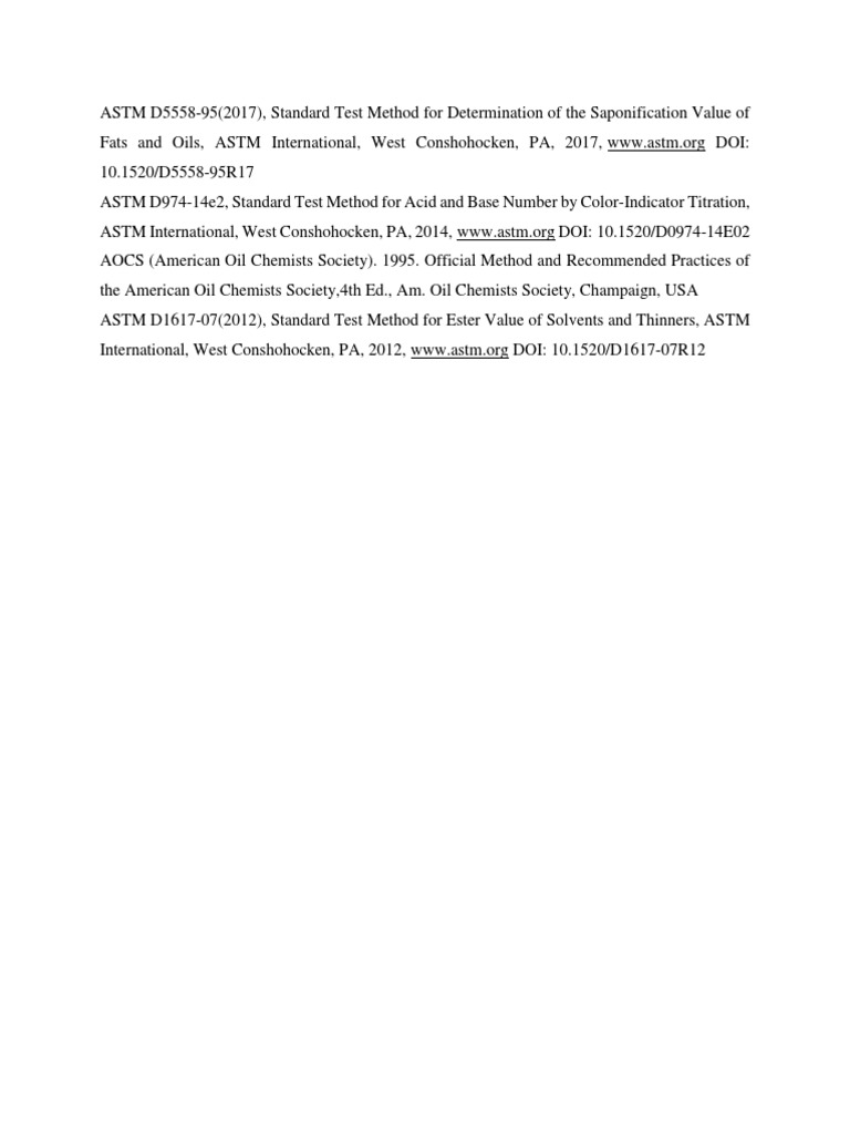 Saponification Value Test Method | PDF | Business | Technology ...