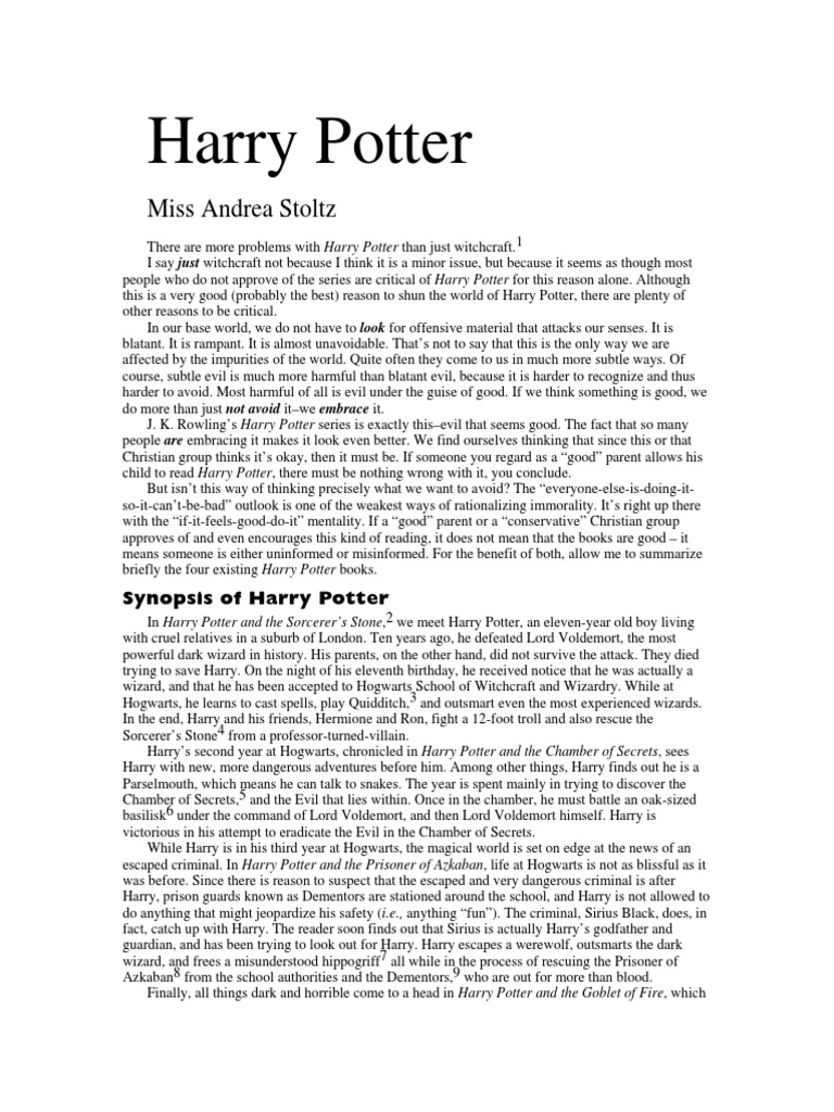 Problem With Harry Potter Series | PDF | Harry Potter | Contemporary ...