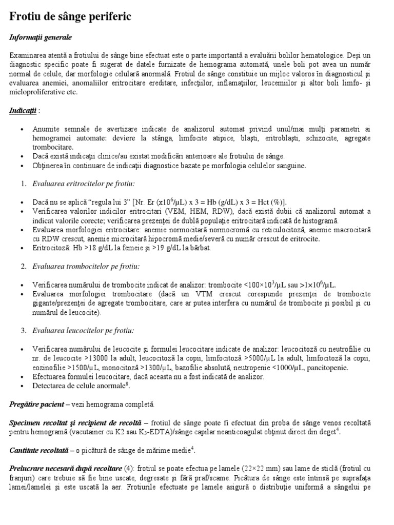 Frotiu de Sange Periferic | PDF
