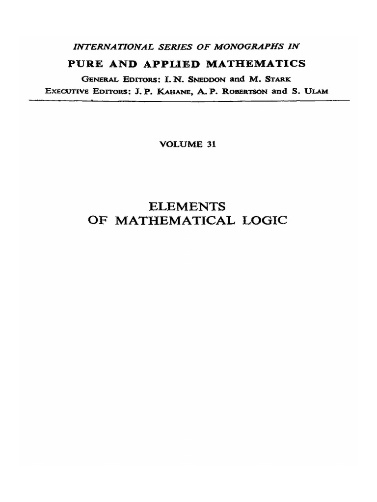 Jan Łukasiewicz - Elements of Mathematical Logic | PDF | Logical Truth | Logical Consequence