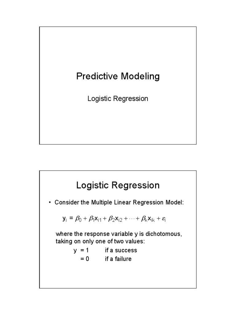 Predictive Modeling: Logistic Regression | PDF | Logistic Regression | Linear Regression
