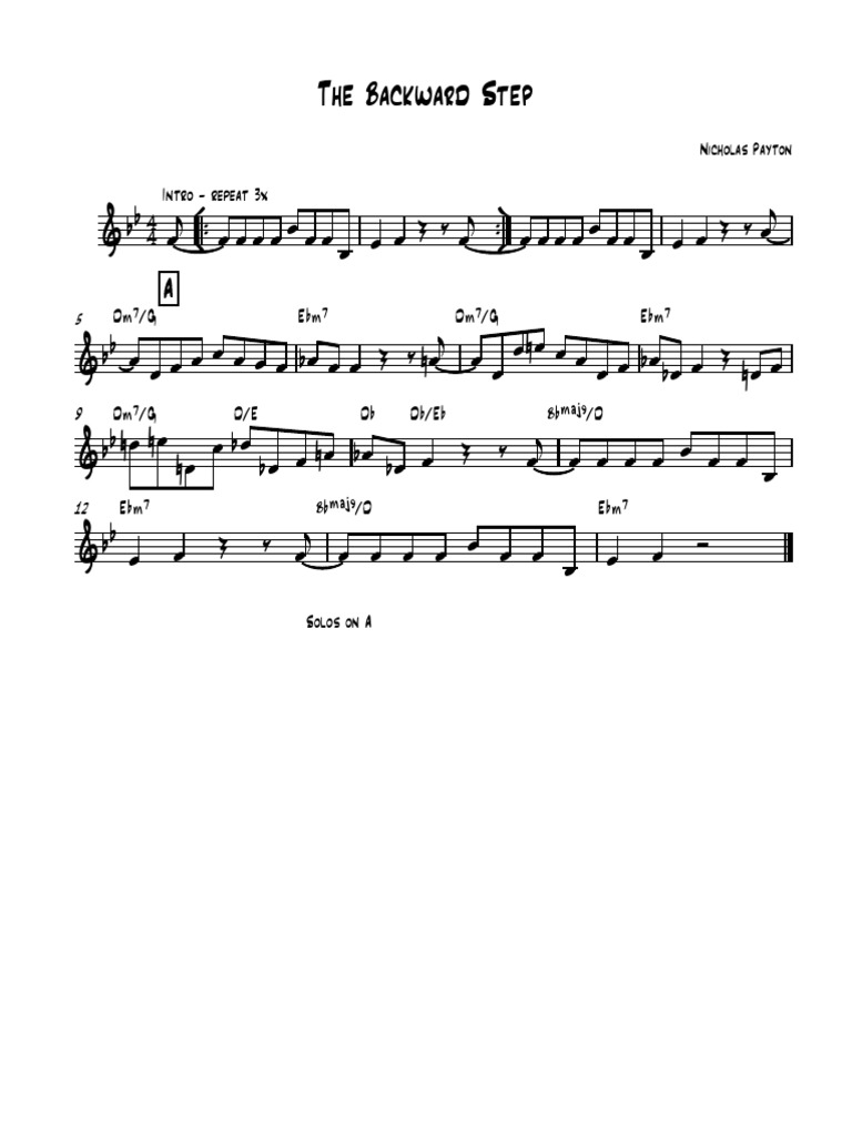 The Backward Step: D 7/G E 7 D 7/G E 7 | PDF