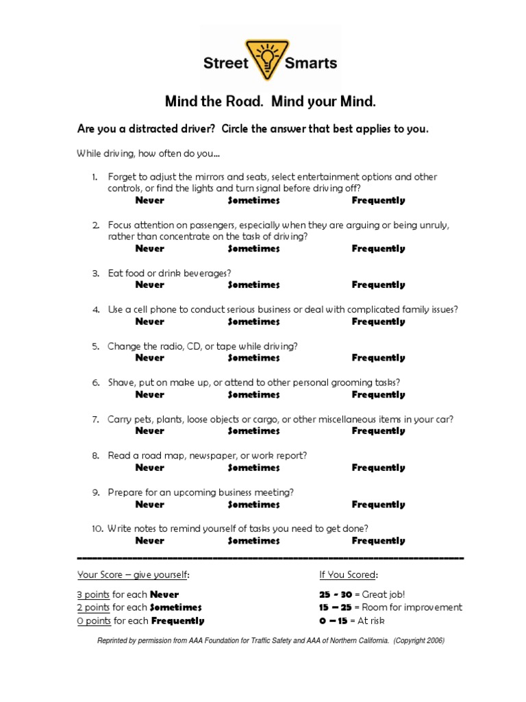 Distracted Driver Test ENGL | PDF