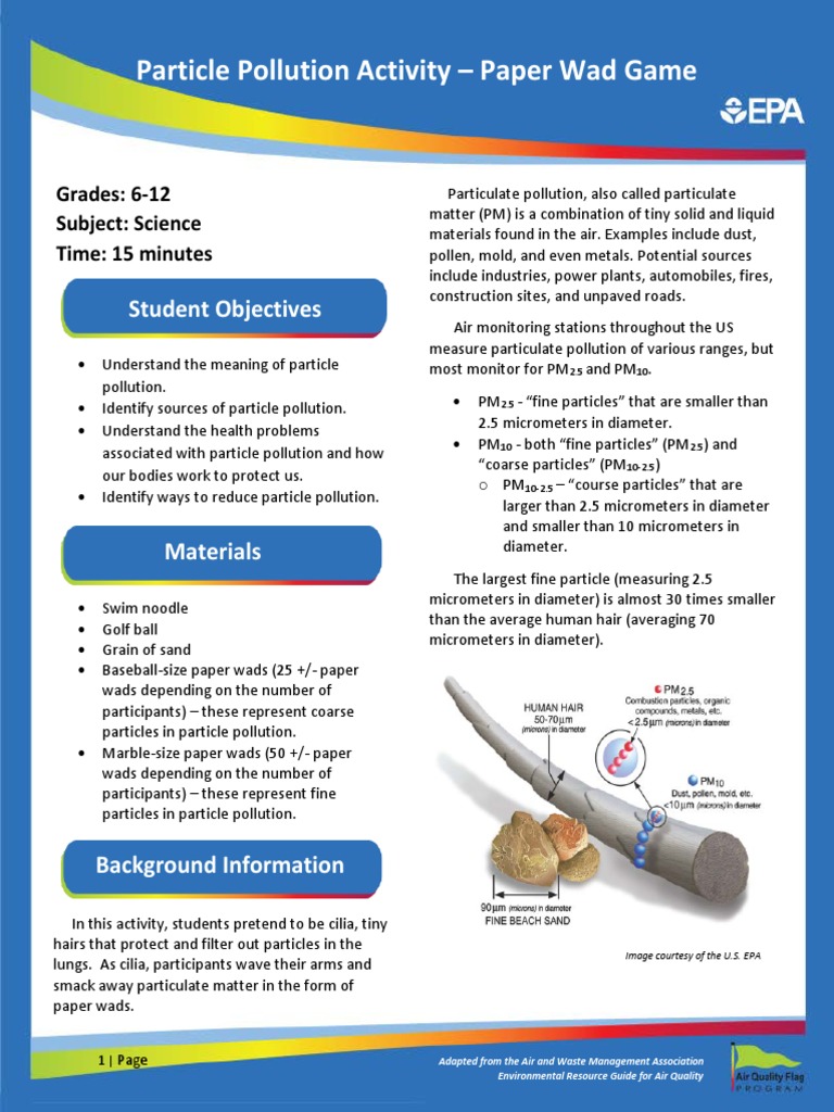 Paper Wad Game | PDF | Particulates | Particle