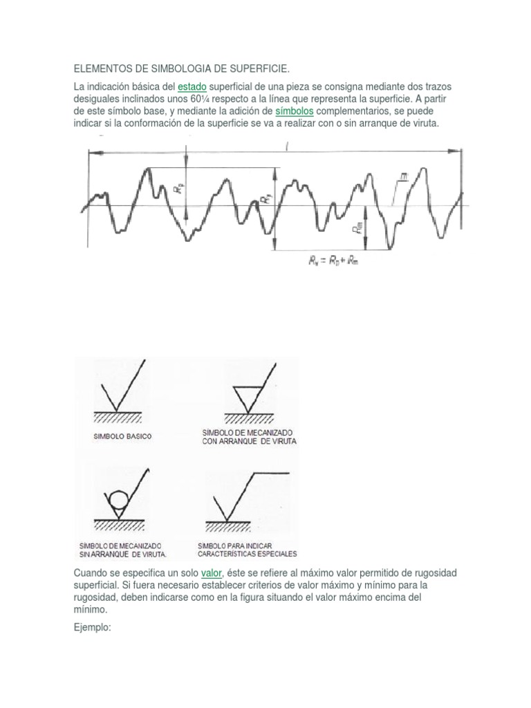 Simbología de Superficie y Rugosidad | PDF | Mecanizado | Naturaleza