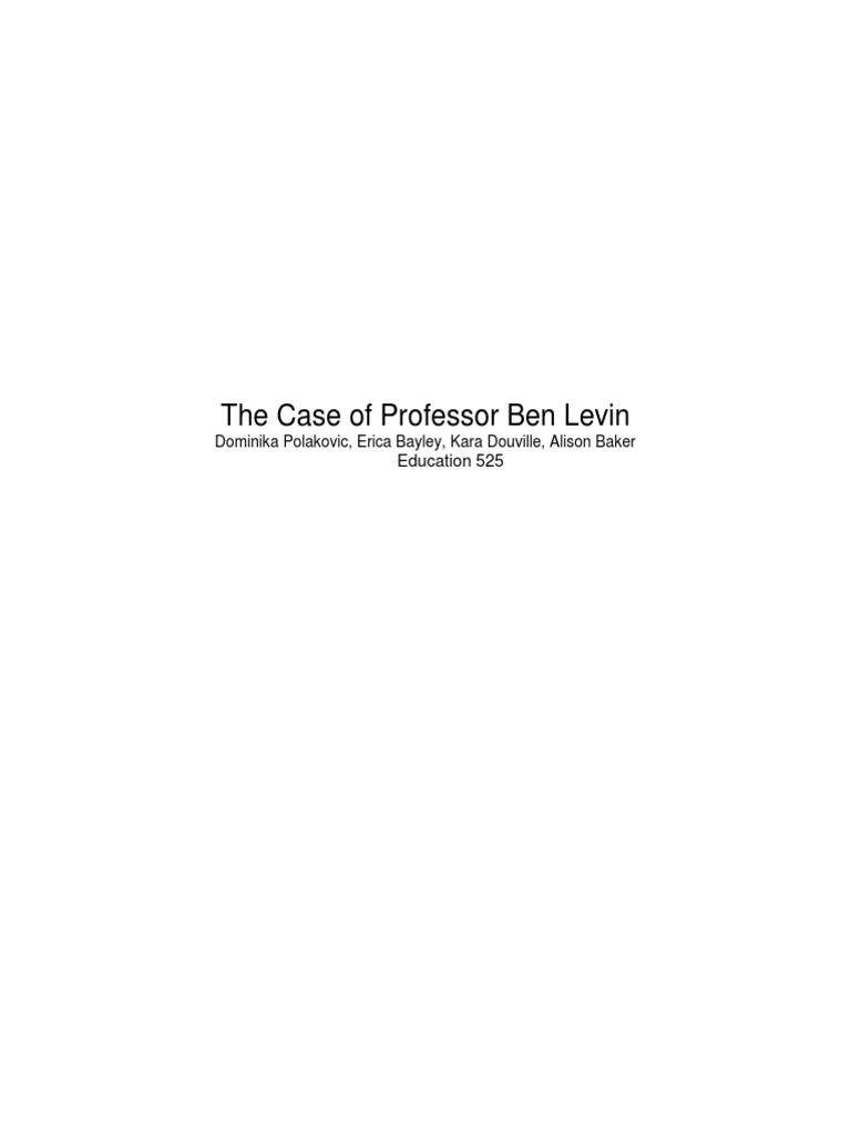 The Case of Professor Ben Levin | PDF | Utilitarianism | Crime & Violence