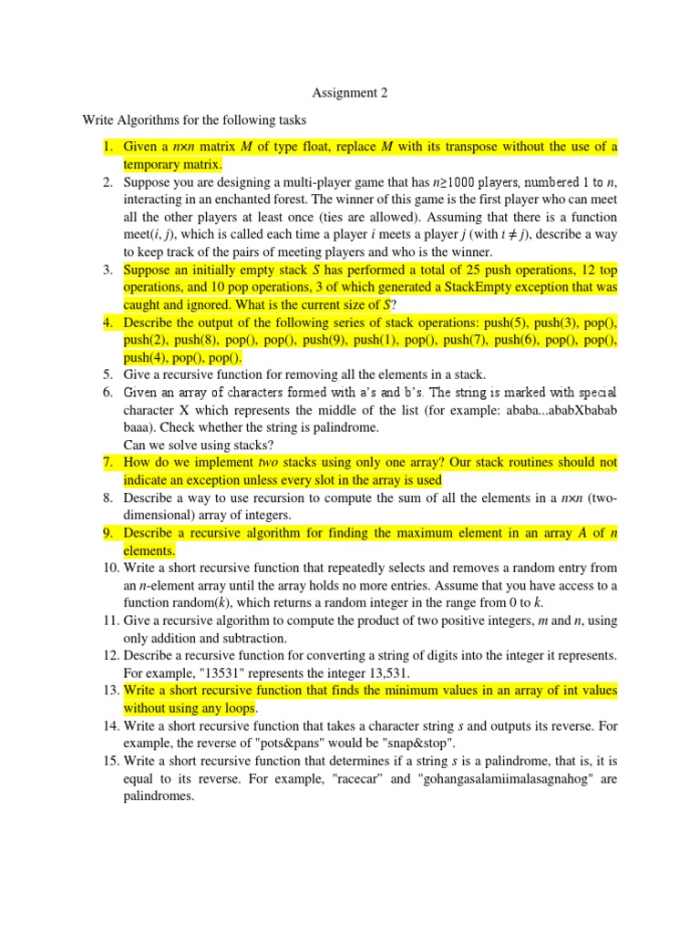 Assignment 2 | PDF | Subroutine | Queue (Abstract Data Type)