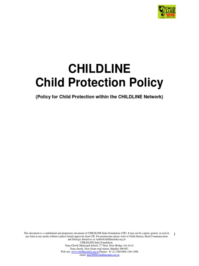 Ensuring Child Safety: Child Protection Policy and Guidelines of ...