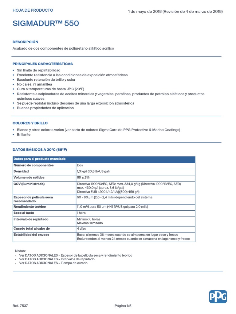 Sigmadur 550 PDF | PDF | Humedad relativa | Información