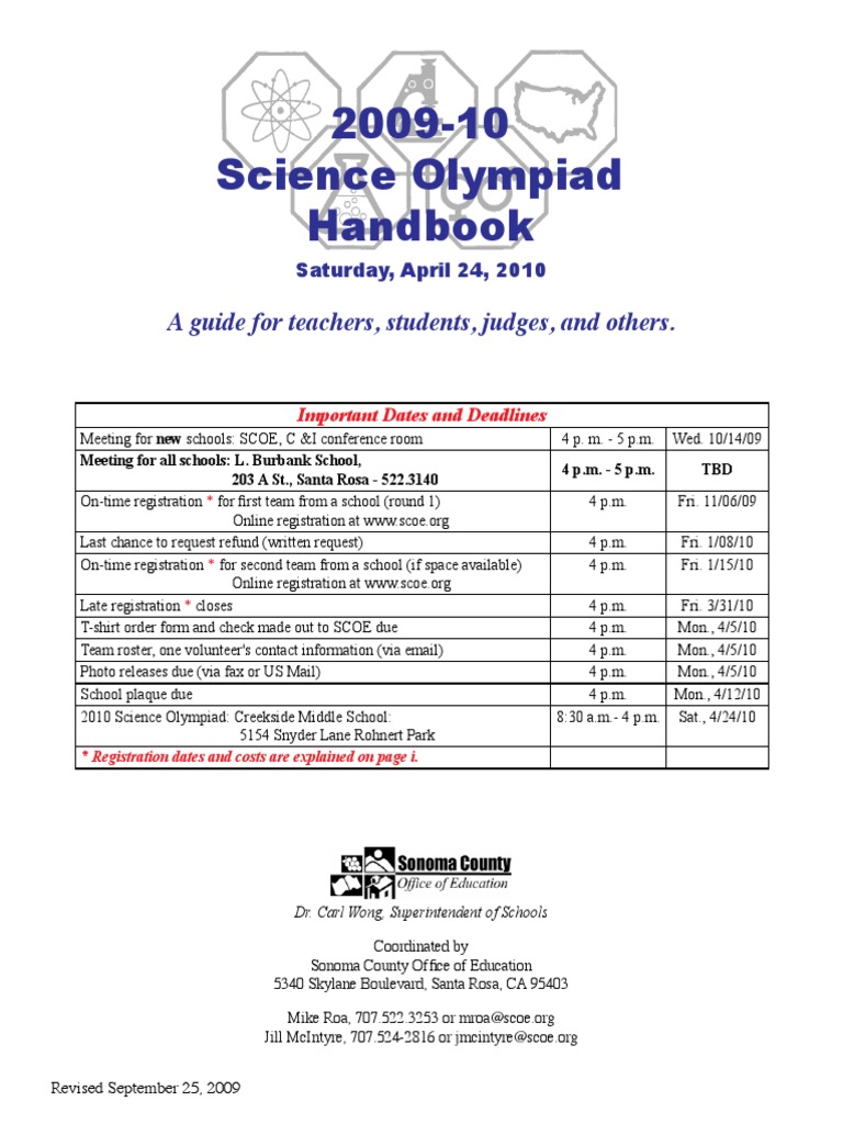Science Olympiad Handbook | PDF | Atmosphere Of Earth | Volume
