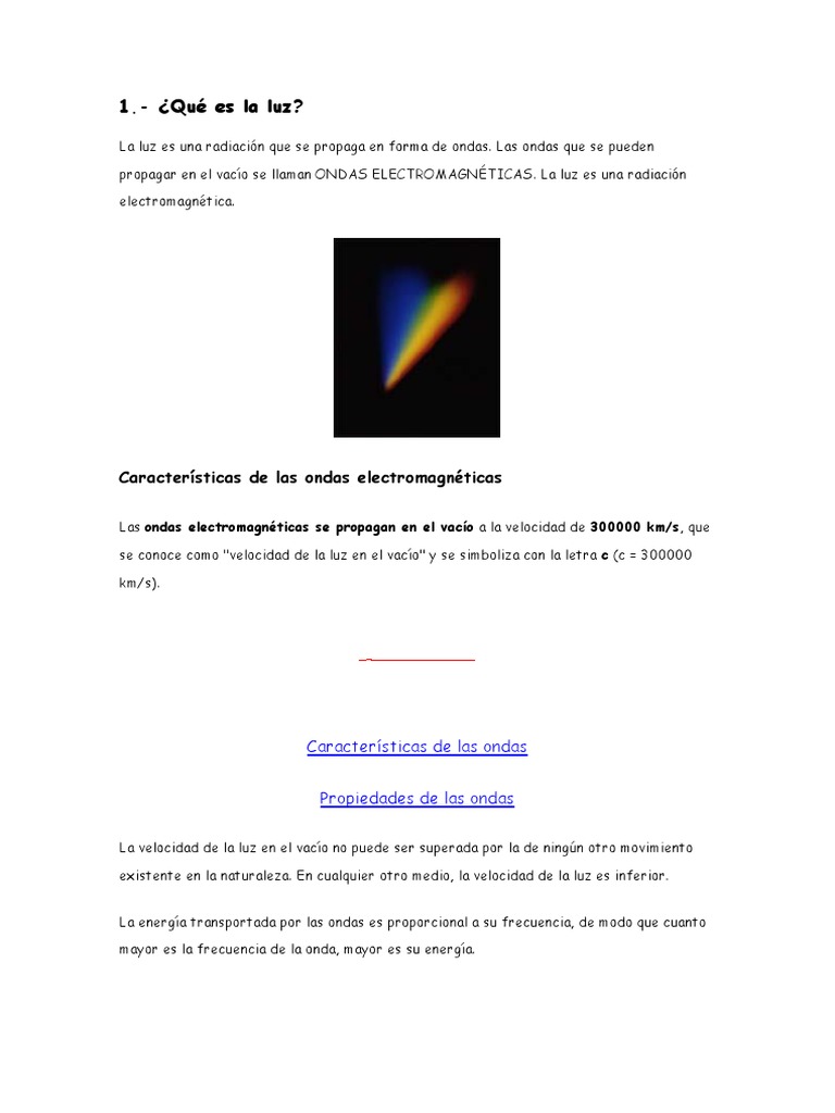 Qué Es La Luz | PDF | Ligero | Radiación electromagnética