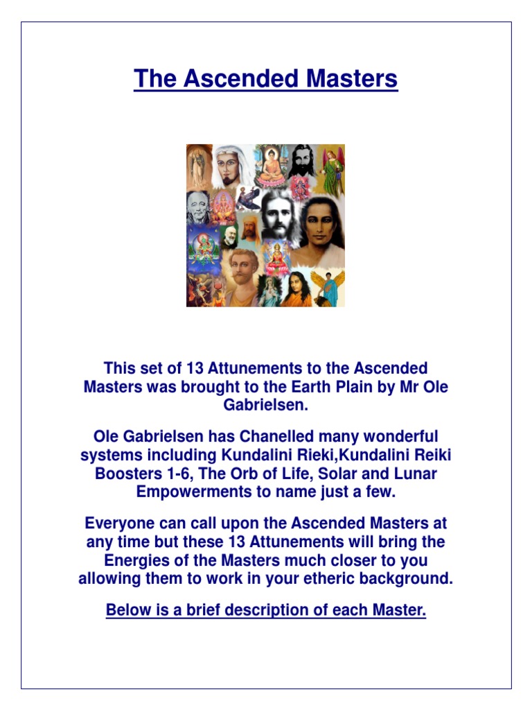 Names of the Ascended Masters | PDF | Ascended Master | Book Of Exodus