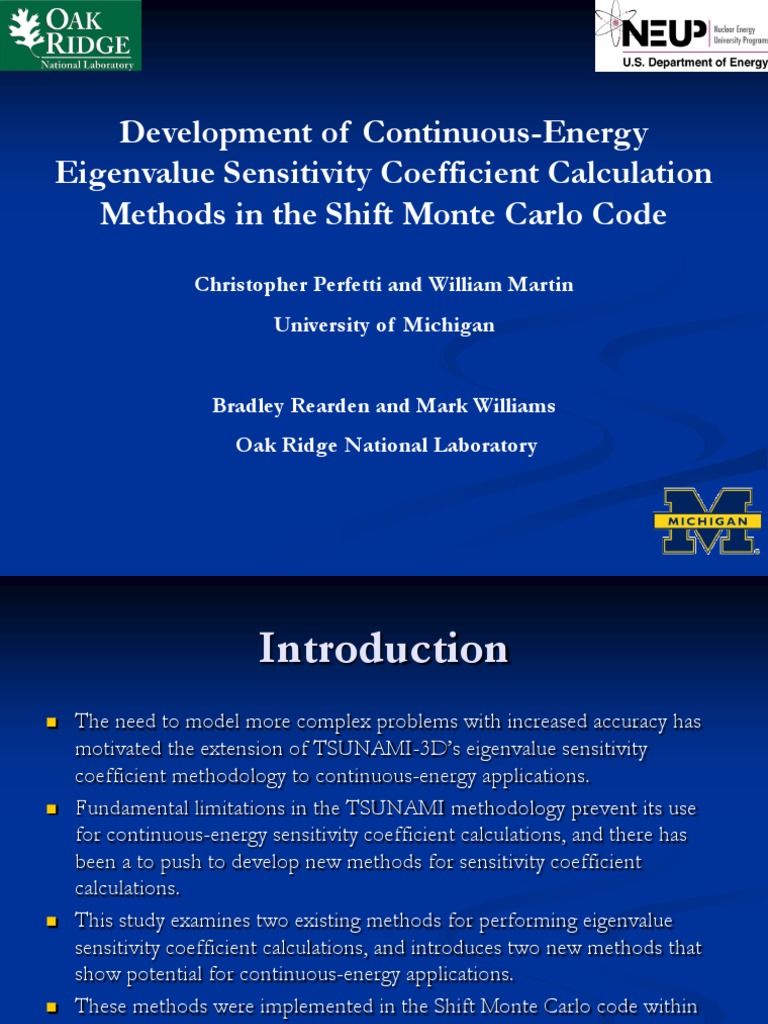 Development of Continuous-Energy: Eigenvalue Sensitivity Coefficient Calculation Methods in The ...