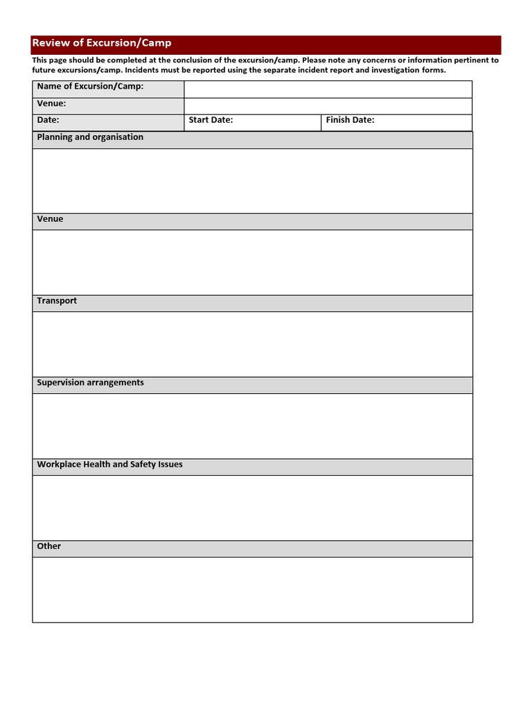 Excursion Review | PDF