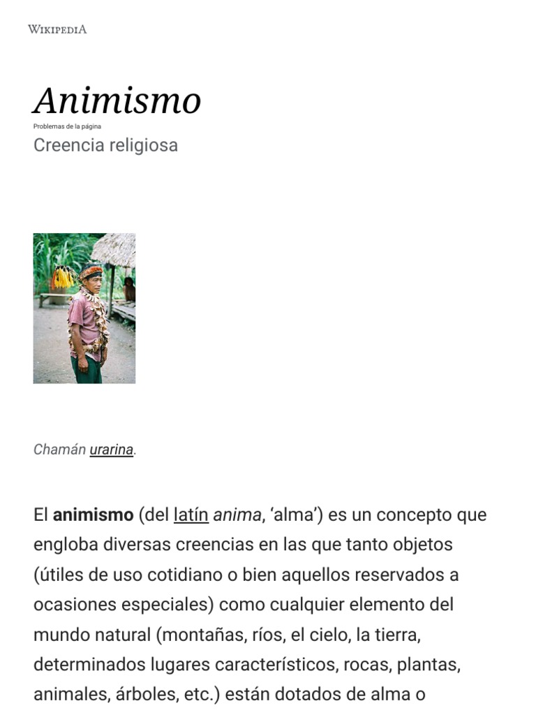 Animismo - Wikipedia, La Enciclopedia Libre | PDF | Religión y creencia | Science