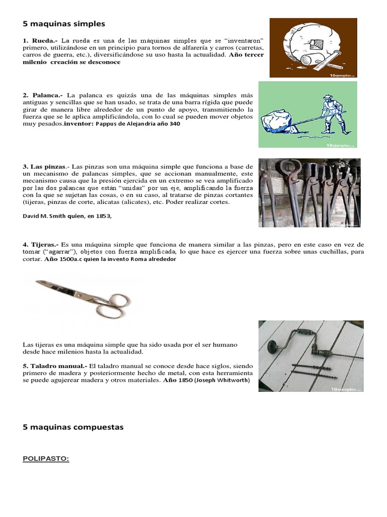 5 Maquinas Simples | PDF | Palanca | Combustible diesel