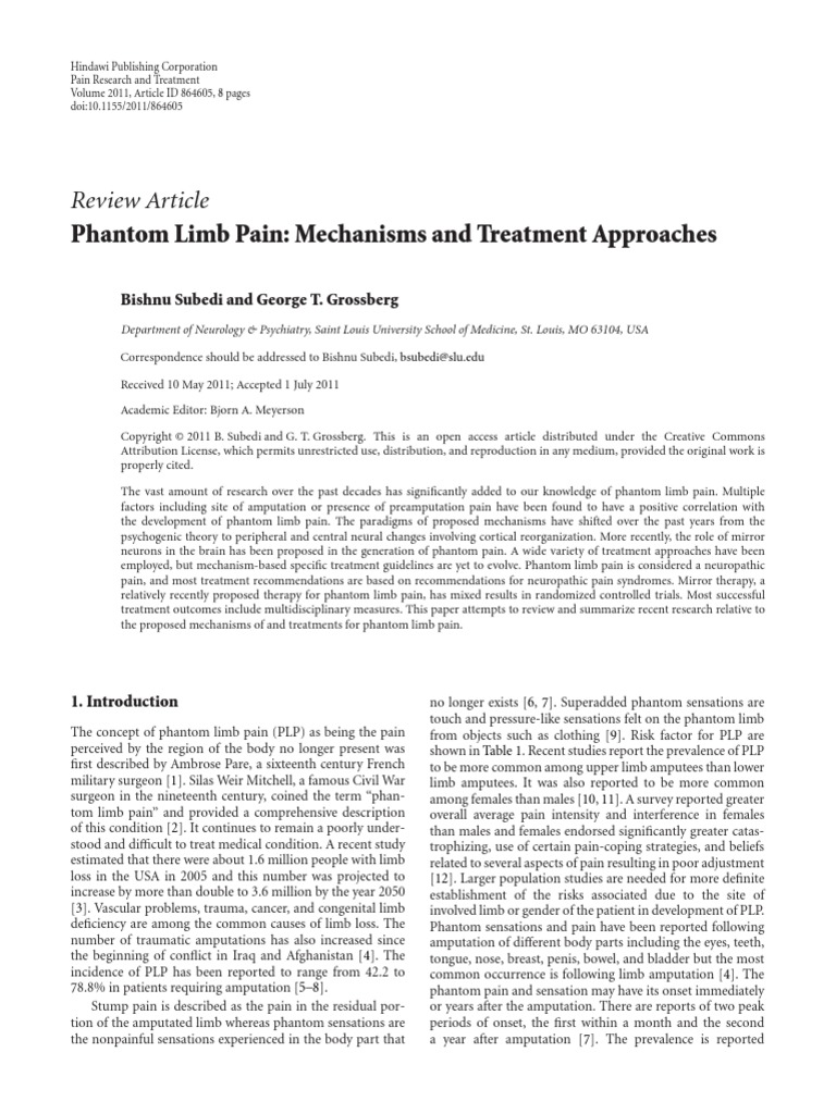 Phantom Limb Pain | PDF | Pain | Amputation