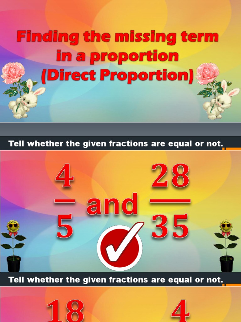 Finding The Missing Term in A Proportion | PDF