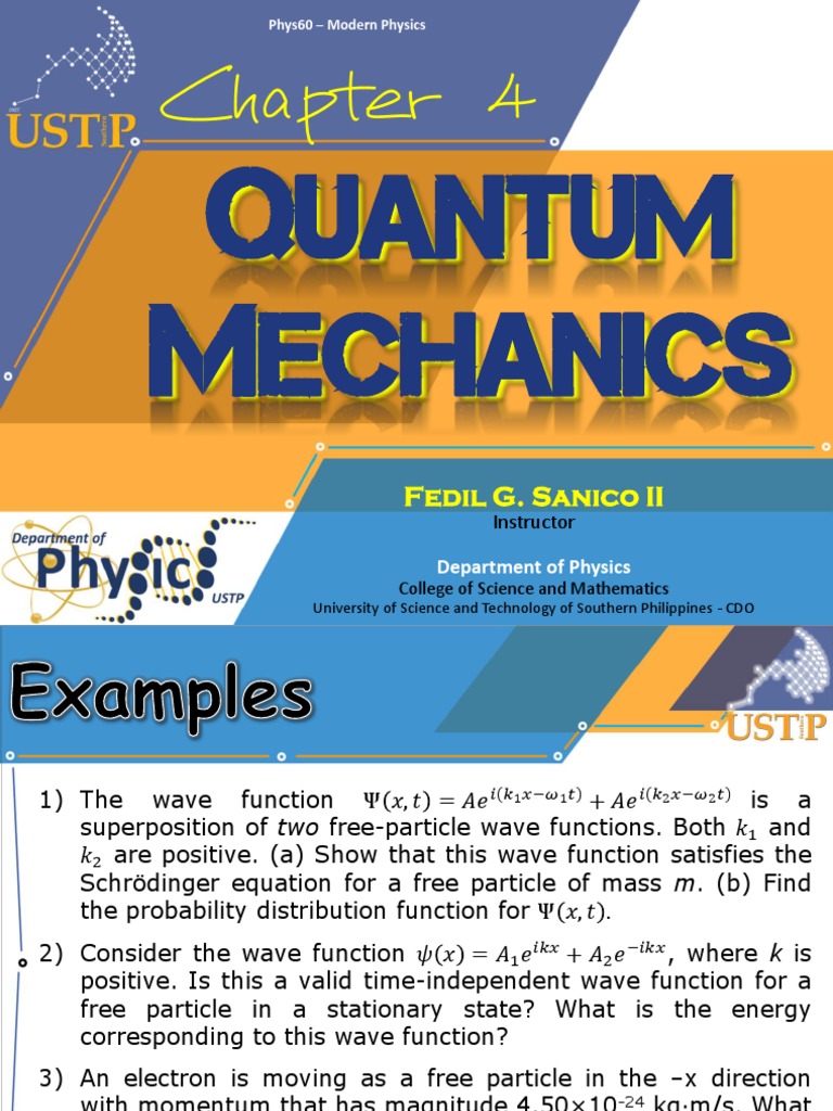 Chapter 4 | PDF | Wave Function | Quantum Mechanics