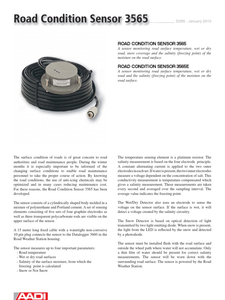 Road Condition Sensor | PDF | Sensor | Road