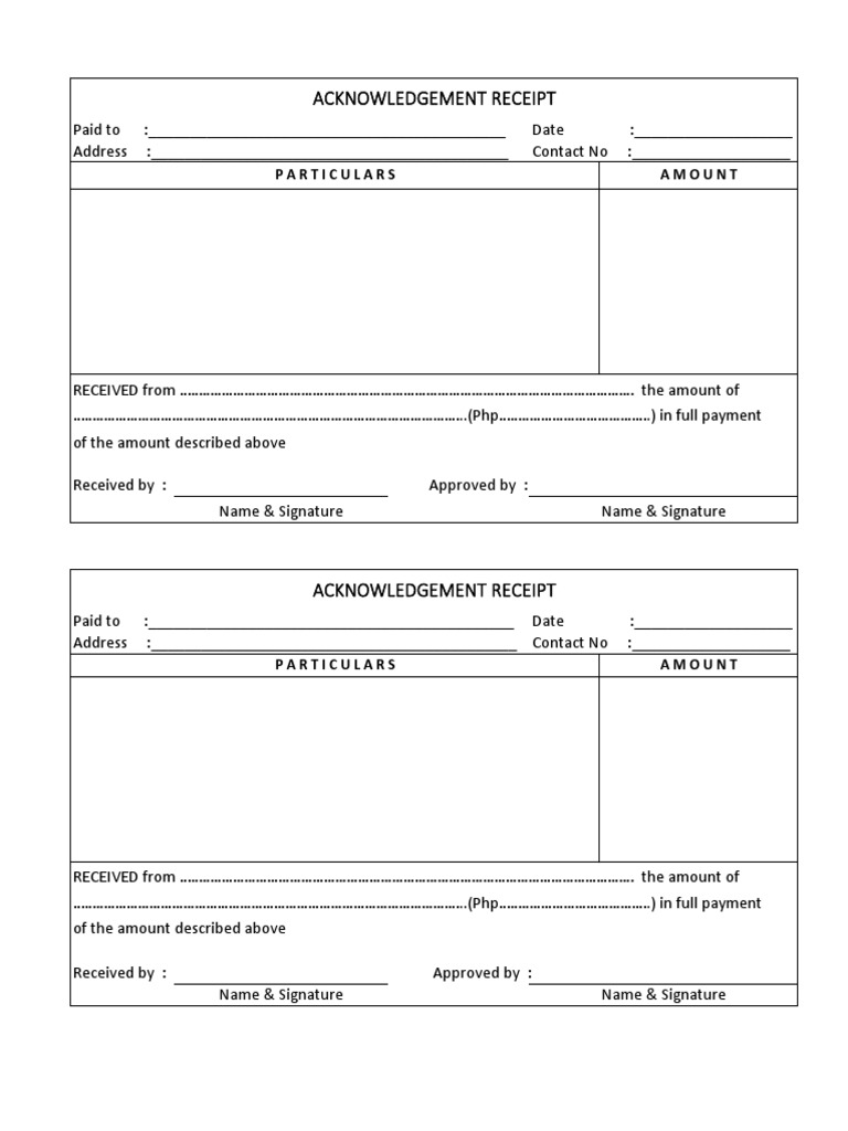 Acknowledgement Receipt | PDF