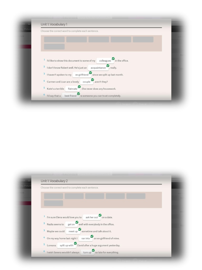 Richmond VLE The Big Picture B2 Upper Intermediate Unit 1 PDF | PDF