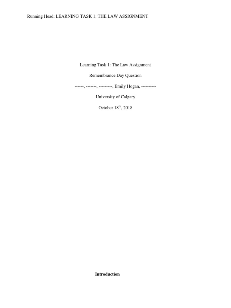 Learning Task 1-The Law Assignment | PDF | Teachers | Freedom Of Speech
