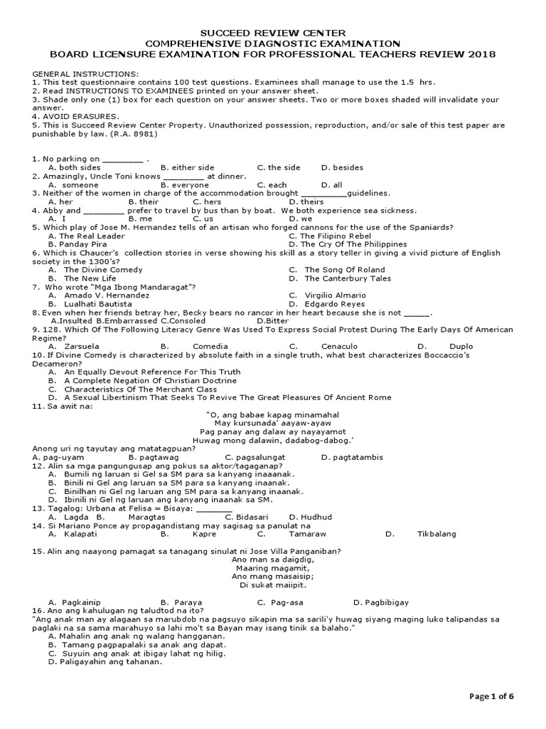 Ready-To-Print-Diagnostic-Exam LET | PDF | Rna | Ribosome