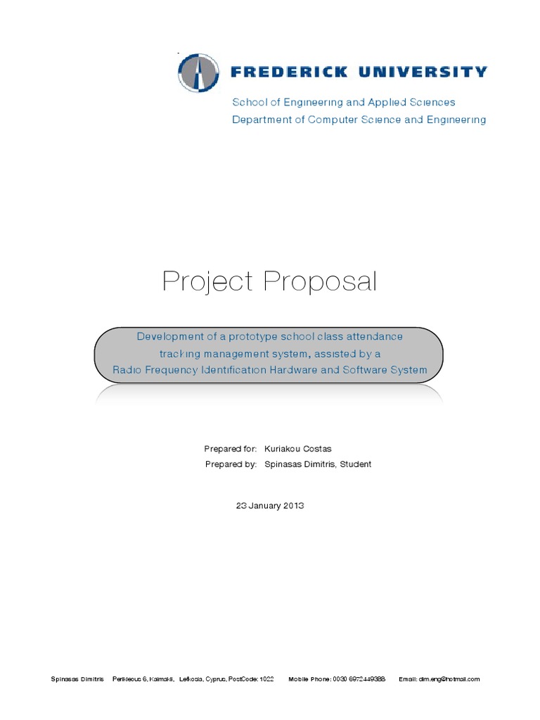 Project Proposal Report | PDF | Radio Frequency Identification | Barcode