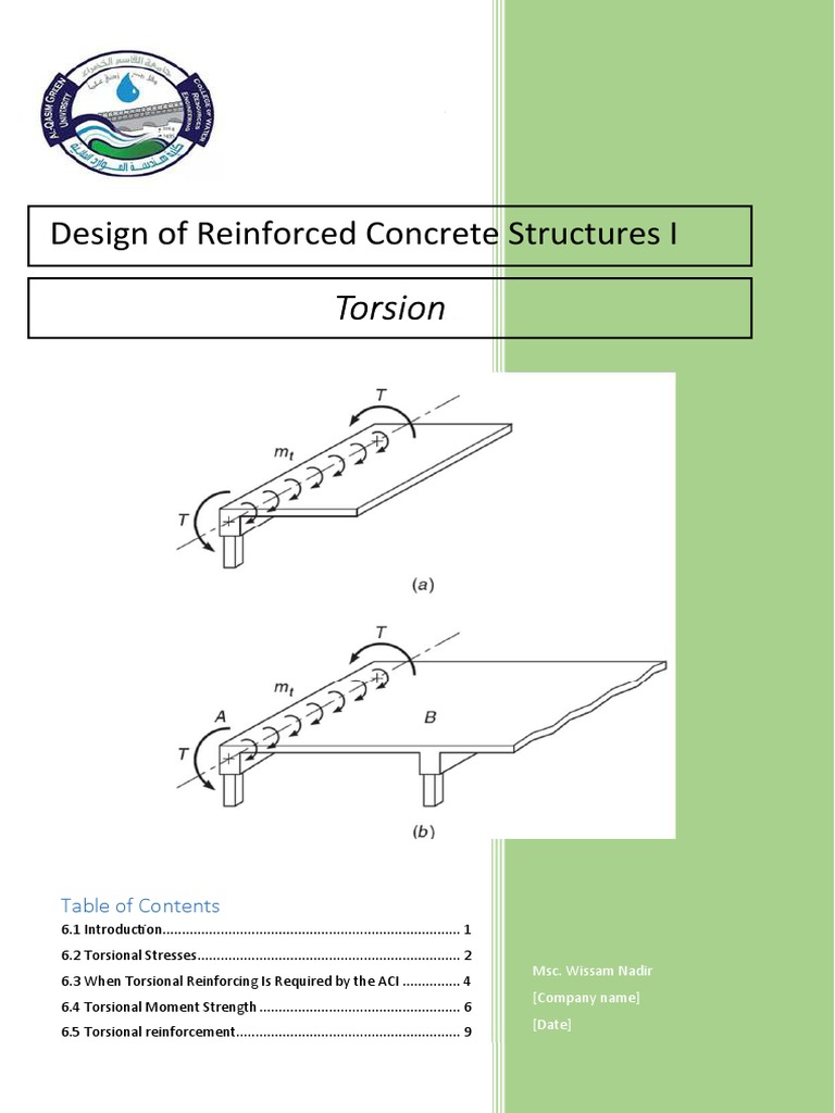 Torsion: Design of Reinforced Concrete Structures I | Download Free PDF ...