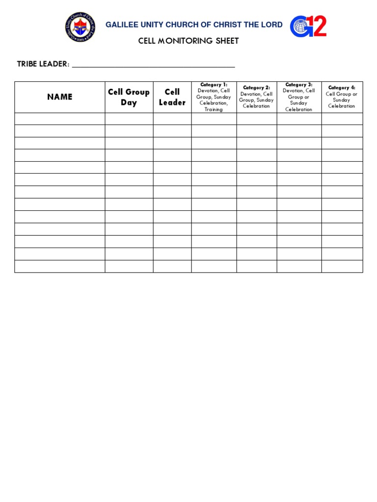 Cell Group Monitoring Sheet | PDF