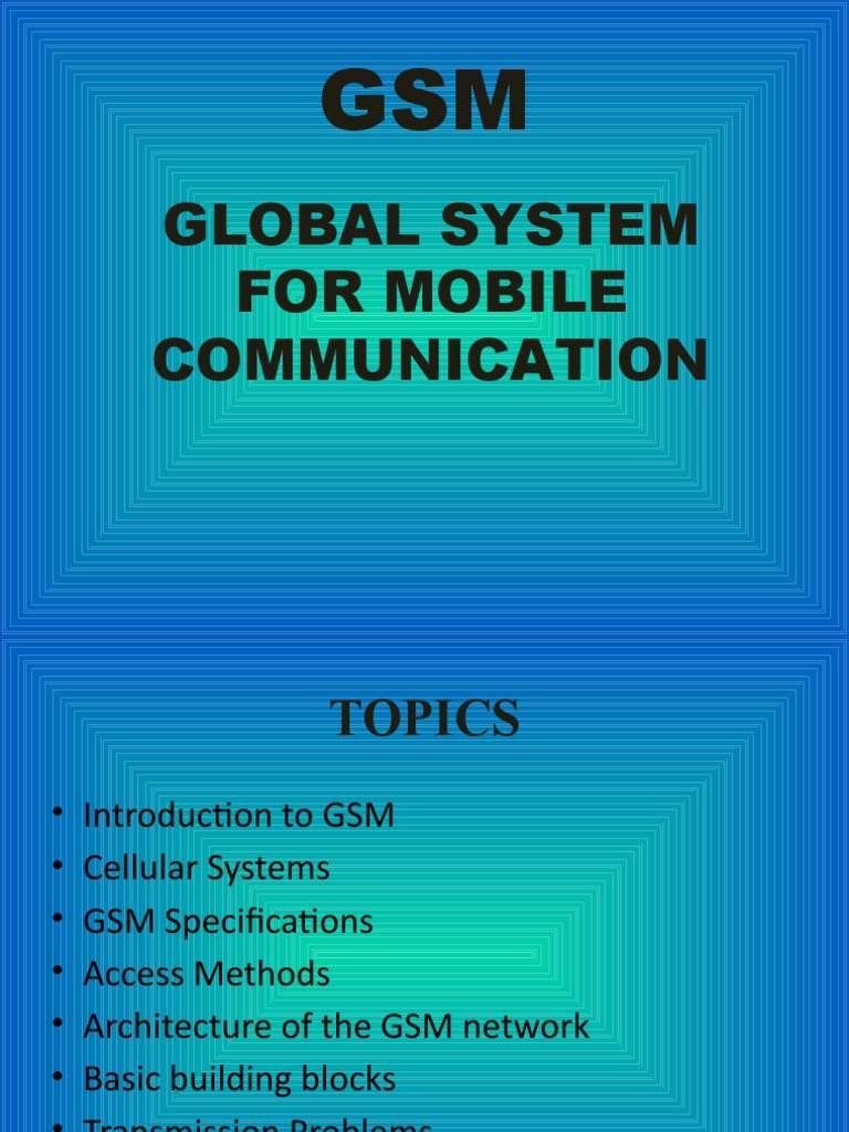 Global System For Mobile Communication | PDF | Cellular Network | Gsm