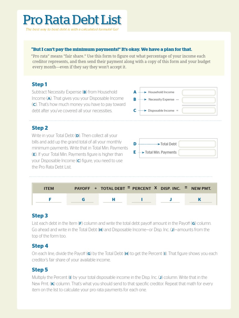 Pro Rata Plan | PDF | Debt | Loans