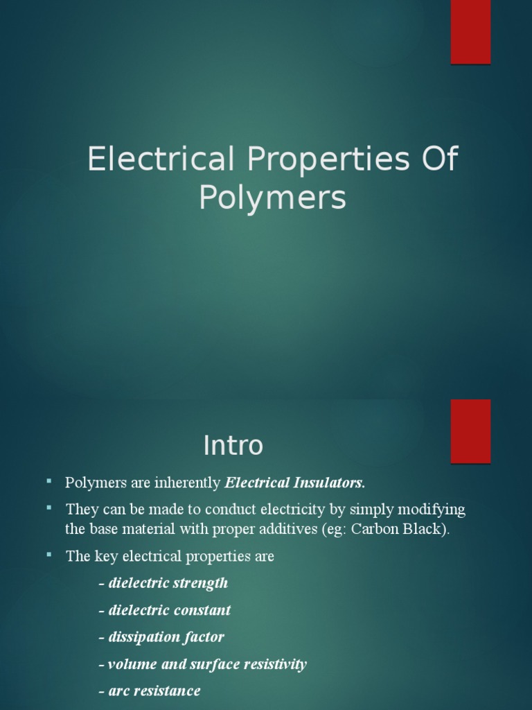 Electrical Properties of Polymers | PDF | Electric Arc | Insulator ...
