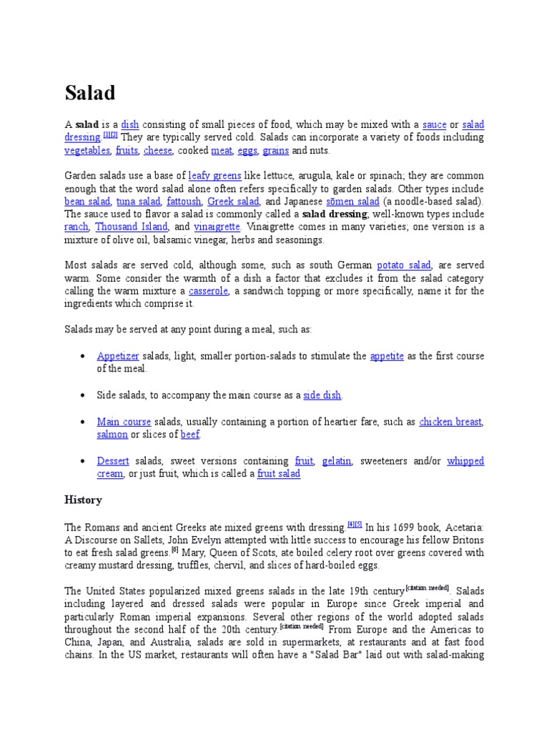 Separate Course Salad | PDF | Salad | Foods