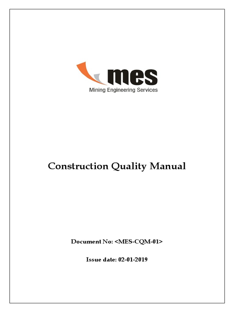 MES - Construction Quality Manual - Rev - 0 | PDF | Nondestructive ...