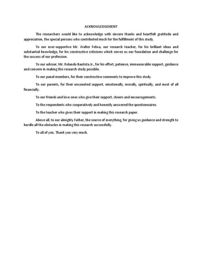 Acknowledgement | PDF