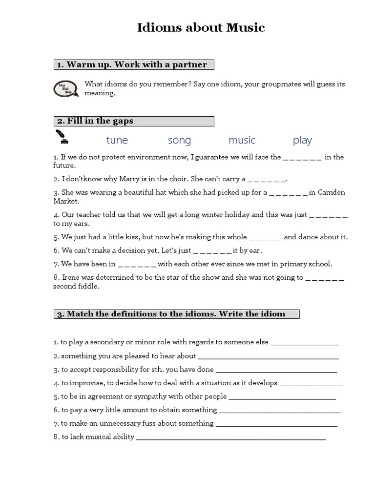 Music Idioms | PDF | Cognition | Entertainment (General)