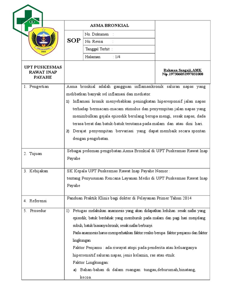 Sop Asma Bronkial | PDF