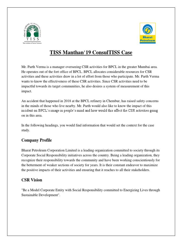 Case - TISS | PDF | Corporate Social Responsibility