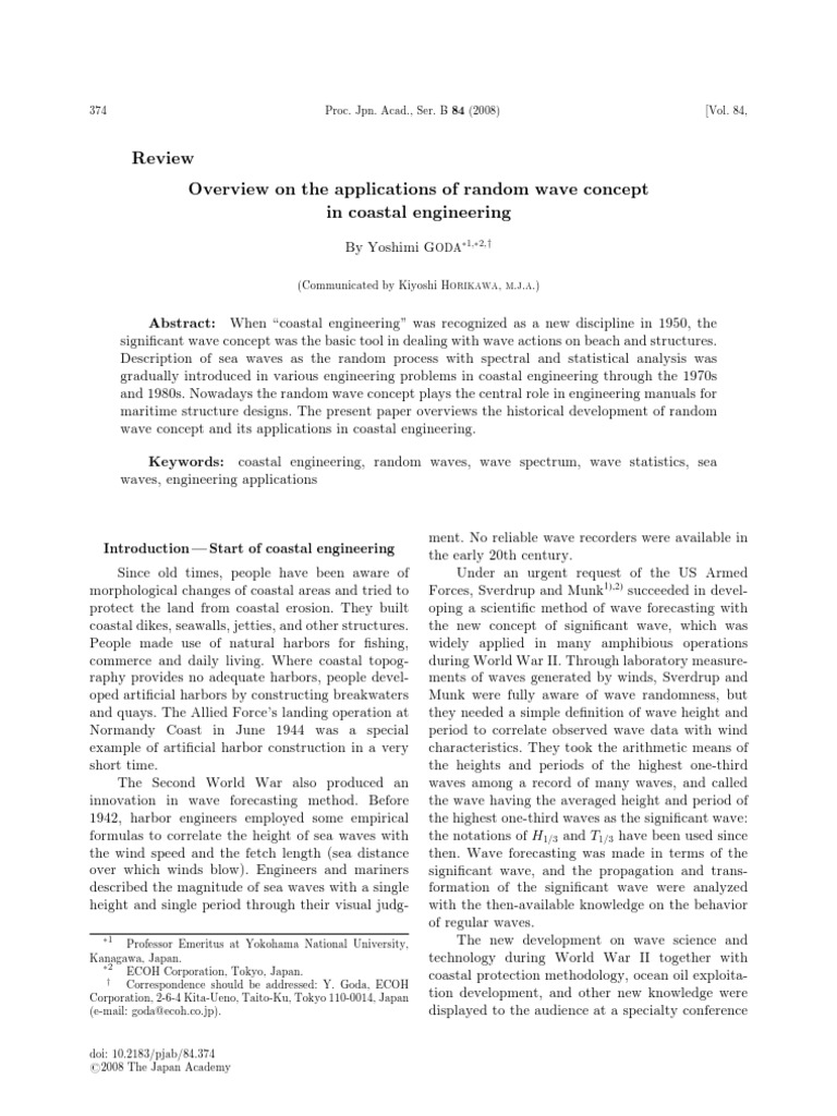 Goda Randomwavebreaking | PDF | Spectral Density | Waves