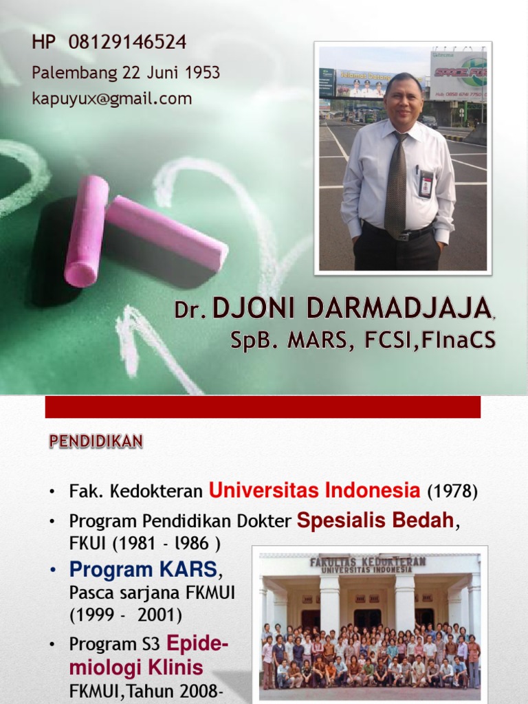 Dr. Djoni Darmadjaja, SPB - Pengorganisasian RS Menghadapi Bencana | PDF