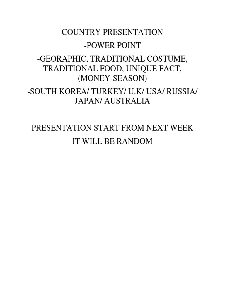 Country Presentation | PDF